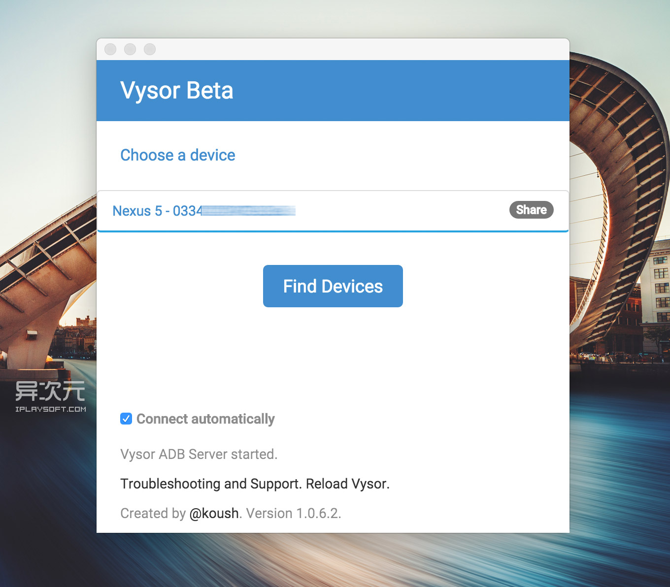 Vysor - 通过 USB 数据线在电脑上远程控制 Android 手机平板/同步显示画面的神器！ - 异次元软件下载