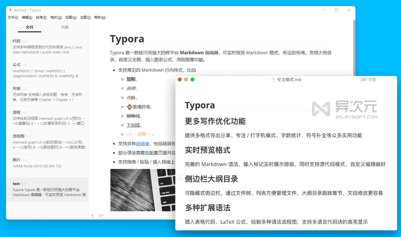 Typora - 颠覆写作体验的极简好用 Markdown 编辑器 / MD 阅读器 (免费版收藏) - 异次元软件下载