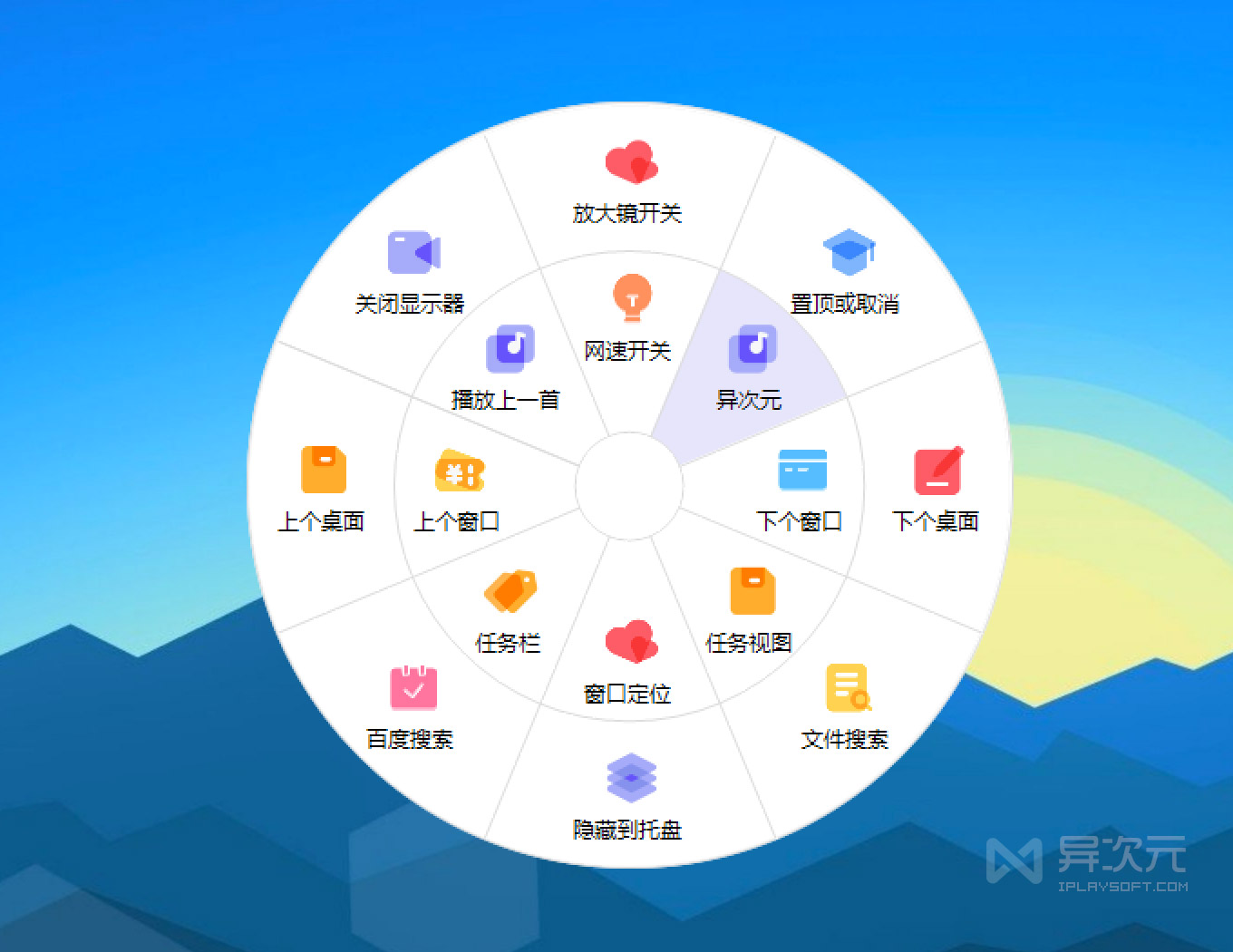 Mouse+ 鼠标轮盘 - 创意鼠标快捷操作圆形菜单 / 像游戏般的桌面效率增强工具 - 异次元软件下载