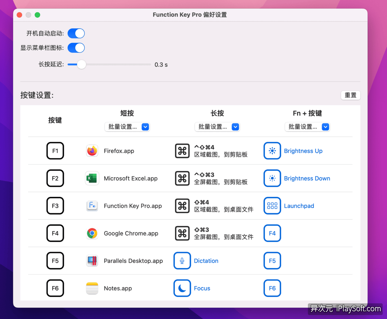 Function Key Pro 增强自定义 Mac 的 F1~f12 功能键效率利器 异次元软件下载