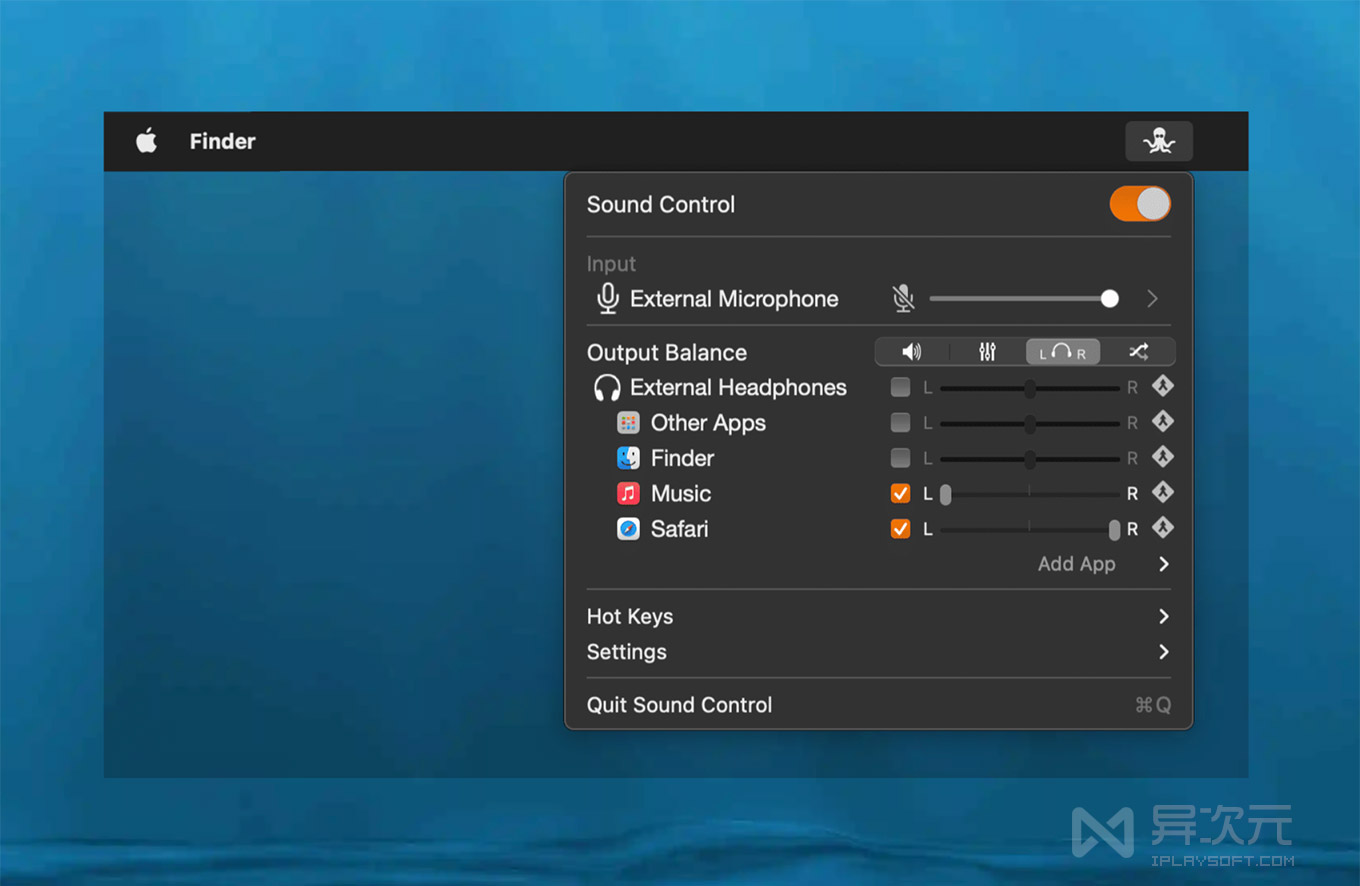 Sound Control 3 - 苹果 Mac 音量单独控制工具 / 低音增强 (解决声音忽大忽小) - 异次元软件下载