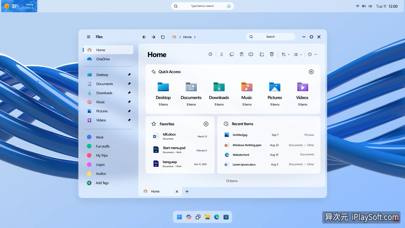 Windows 12 居然长这样？系统 UI 设计交互演示视频曝光 (概念版) - 异次元软件下载
