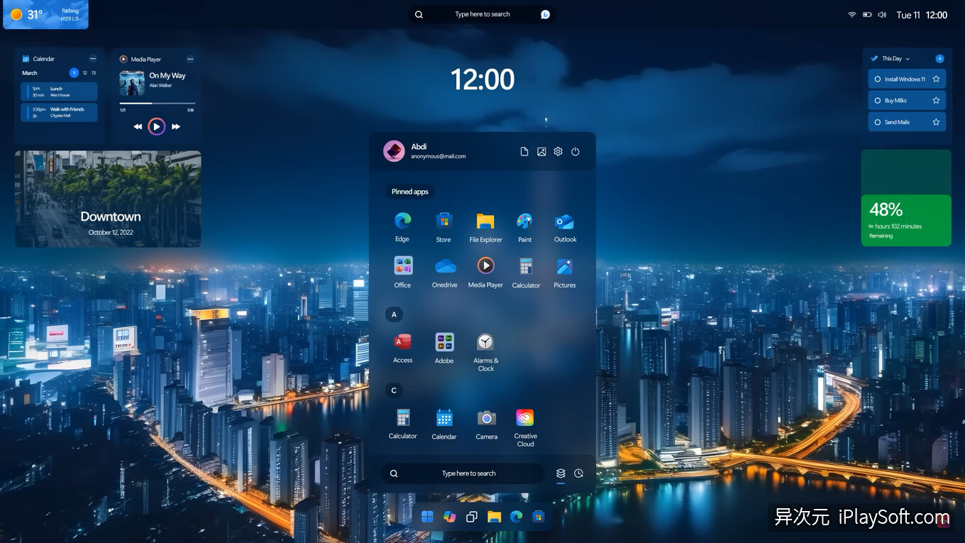 Windows 12 居然长这样？系统 UI 设计交互演示视频曝光 (概念版) - 异次元软件下载